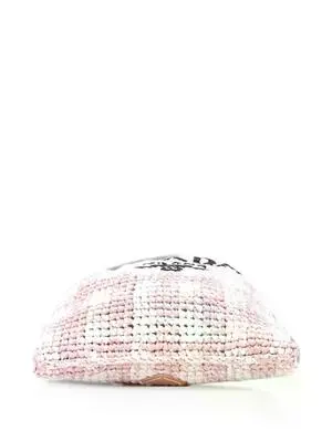 Prada Logo Messenger Bag Printed Raffia Small Crossbody Bag