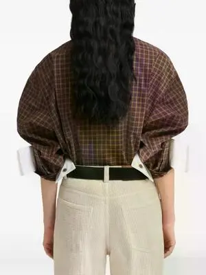 Marni Checked-poplin Shirt With Neck-tie