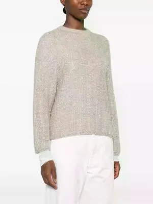 PANICALE Sequin-embellished Ribbed-knit Sweater