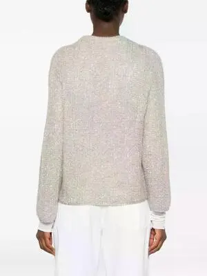 PANICALE Sequin-embellished Ribbed-knit Sweater