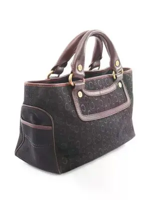 Celine 20th Century C Macadam Suede Boogie Handbag - Black