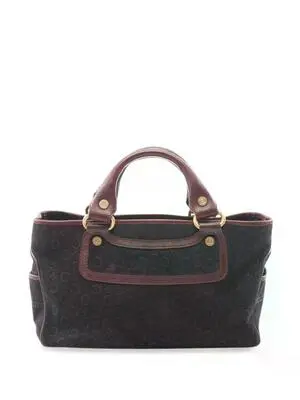 Celine 20th Century C Macadam Suede Boogie Handbag - Black