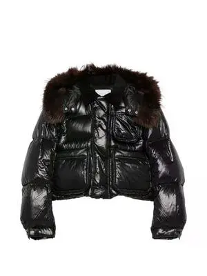 Sacai Down Jacket With Fur Trim