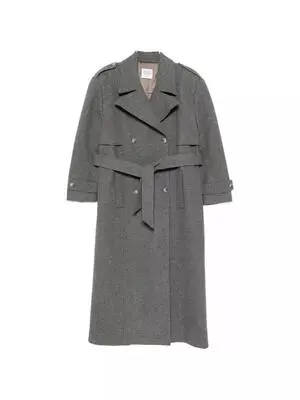 LE SULLY STUDIO Double-breasted Belted Coat - Grey
