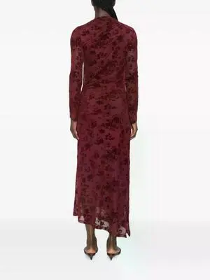 Imperial Floral Devoré Draped Maxi Dress