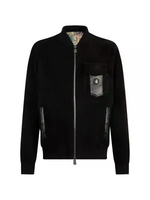 BILLIONAIRE Chest-pocket Suede Jacket - Black