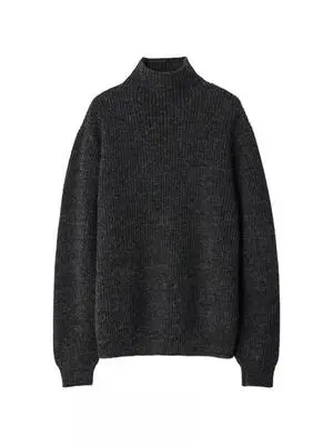 LEMAIRE High-neck Sweater In Yak Alpaca - Grey