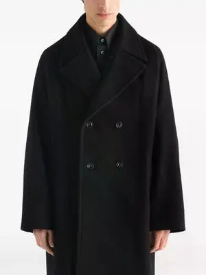LEMAIRE Double-breasted Coat In Felted Wool And Alpaca Blend