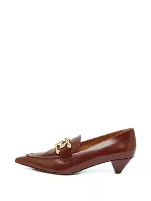 TOD'S Chain-link Loafer Pumps - Brown