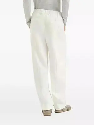 Brunello Cucinelli Cotton Smooth French-terry Pleated Track Trousers