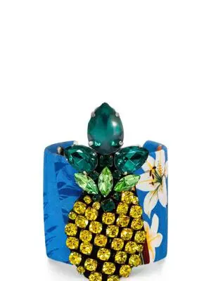 Stella Jean Crystal-embellished Pineapple Cuff Bracelet