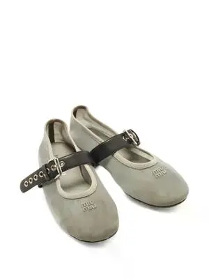 Miu Miu Mary Jane-strap Mesh Ballet Flats