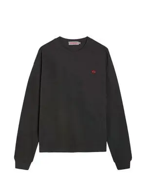 SPENCE Logo Embroidered Long Sleeve T-shirt - Black