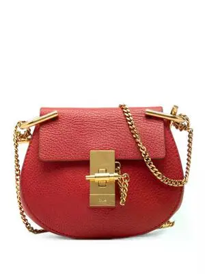Chloé 2015 Nano Grained Lambskin Drew Crossbody Bag - Red