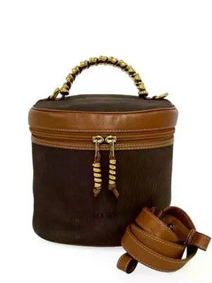 Loewe 1990-2000 Leather Velazquez Twist Vanity Bag Satchel - Brown