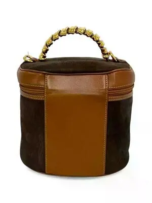 Loewe 1990-2000 Leather Velazquez Twist Vanity Bag Satchel