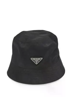 Prada Logo-plaque Bucket Hat - Black