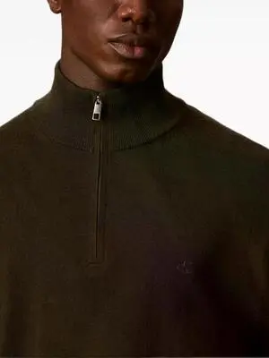 Calvin Klein Quarter-zip Logo-embroidered Sweater