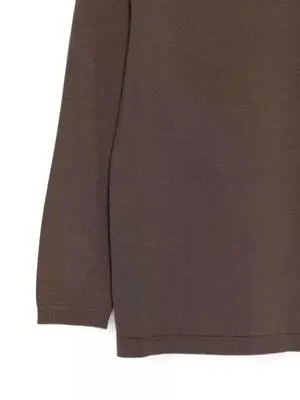 Alpha Studio Boat Neck Long Sleeve Knit - Brown