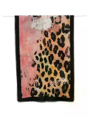 D'ANIELLO Animal-print Scarf - Pink