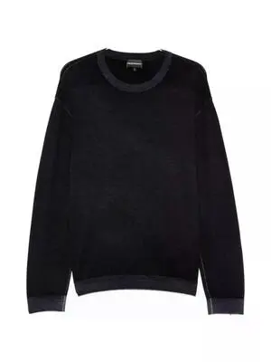 Emporio Armani Crew-neck Virgin-wool Sweater - Blue