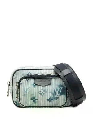 LOUIS VUITTON Monogram Denim Watercolor Hickory Stripes Pouch Crossbody Bag - Blue