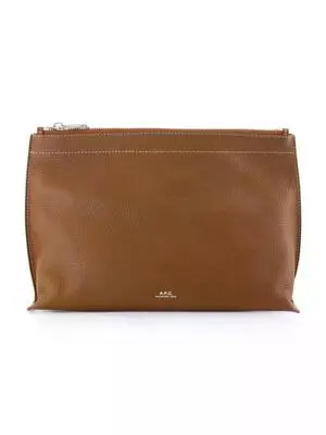 A.p.c. Grained Leather Pouch With Studded Sides
