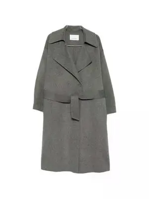 THE FRANKIE SHOP Double-breasted Belted Coat - Grey