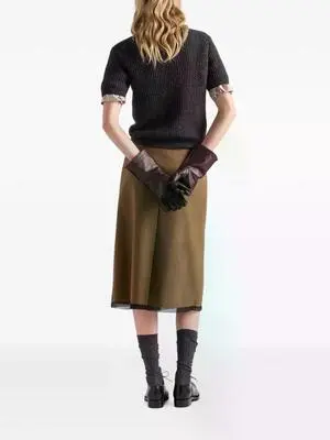 Prada Short-sleeved Wool And Mouline Cashmere Polo Sweater