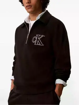 Calvin Klein Logo-embroidered Half-zip Sweater