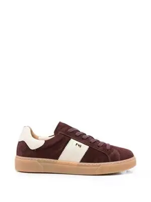 NEROGIARDINI Suede Contrast-panel Sneakers - Red