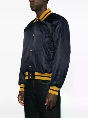 Rhude Striped Trim Logo Patch Bomber Jacket