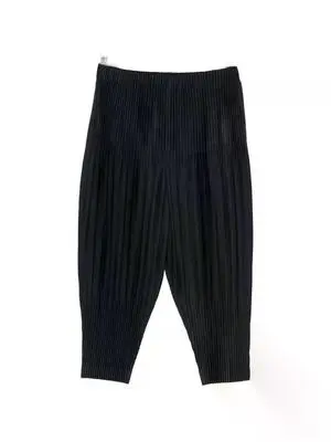 Issey Miyake Pleated Cropped Trousers - Blue
