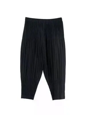 Issey Miyake Pleated Cropped Trousers - Blue