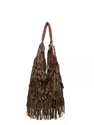 LA MILANESA Large Aretha Fringed Shoulder Bag - Brown