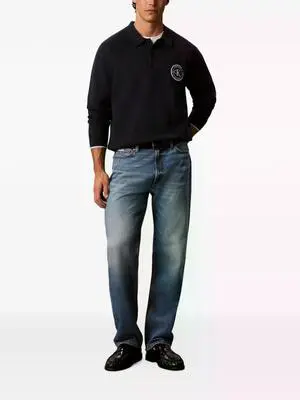 Calvin Klein Varsity Logo-patch Polo Sweater