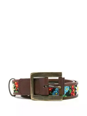 Dolce & Gabbana 2000s Floral-embroidered Belt - Brown