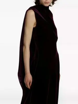 Alberta Ferretti Cape-detail Maxi Dress