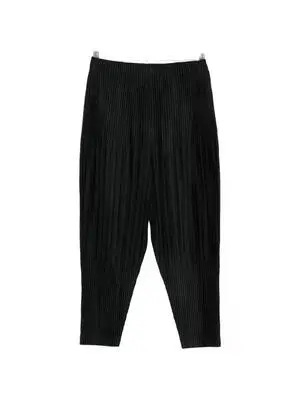 Issey Miyake Pleated Tapered Trousers - Black