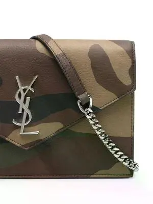 Saint Laurent 2020s Cassandre-plaque Camouflage-print Mini Bag