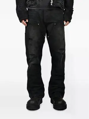 FILTH Distressed Panelled Flared Jeans