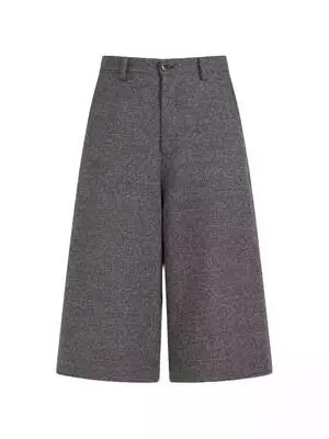SOCIETE ANONYME Wide Leg Horizontal Stripe Wool Shorts