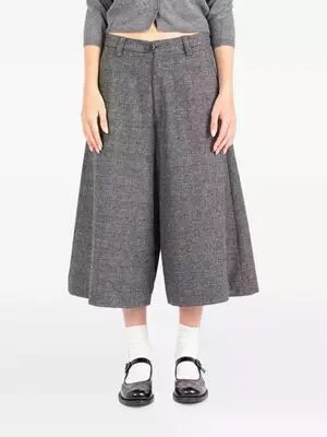SOCIETE ANONYME Wide Leg Horizontal Stripe Wool Shorts