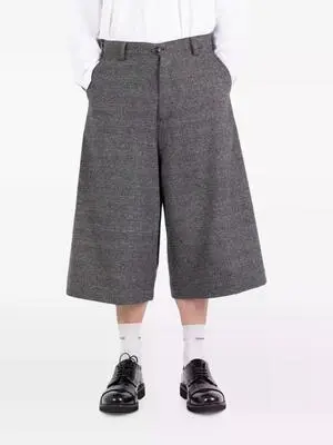 SOCIETE ANONYME Wide Leg Horizontal Stripe Wool Shorts