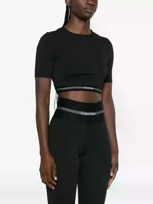 Calvin Klein Tape Cropped T-shirt - Black