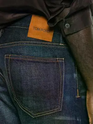 TOM FORD Belt-loop Logo-patch Jeans