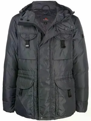 Peuterey Flap-pockets Hooded Padded Jacket - Black