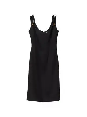 Versace Wool Grain-de-poudre Midi Dress With Medusa Hardware