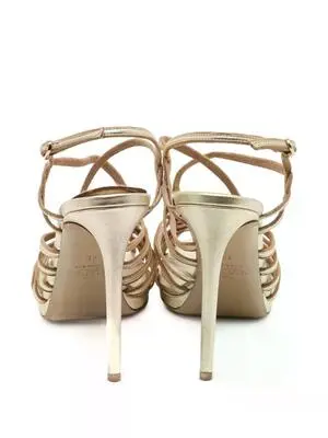 Valentino Garavani Metallic Leather Strappy Stiletto Sandals