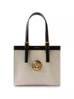 Versace Rivière Mini Canvas Tote - Neutrals